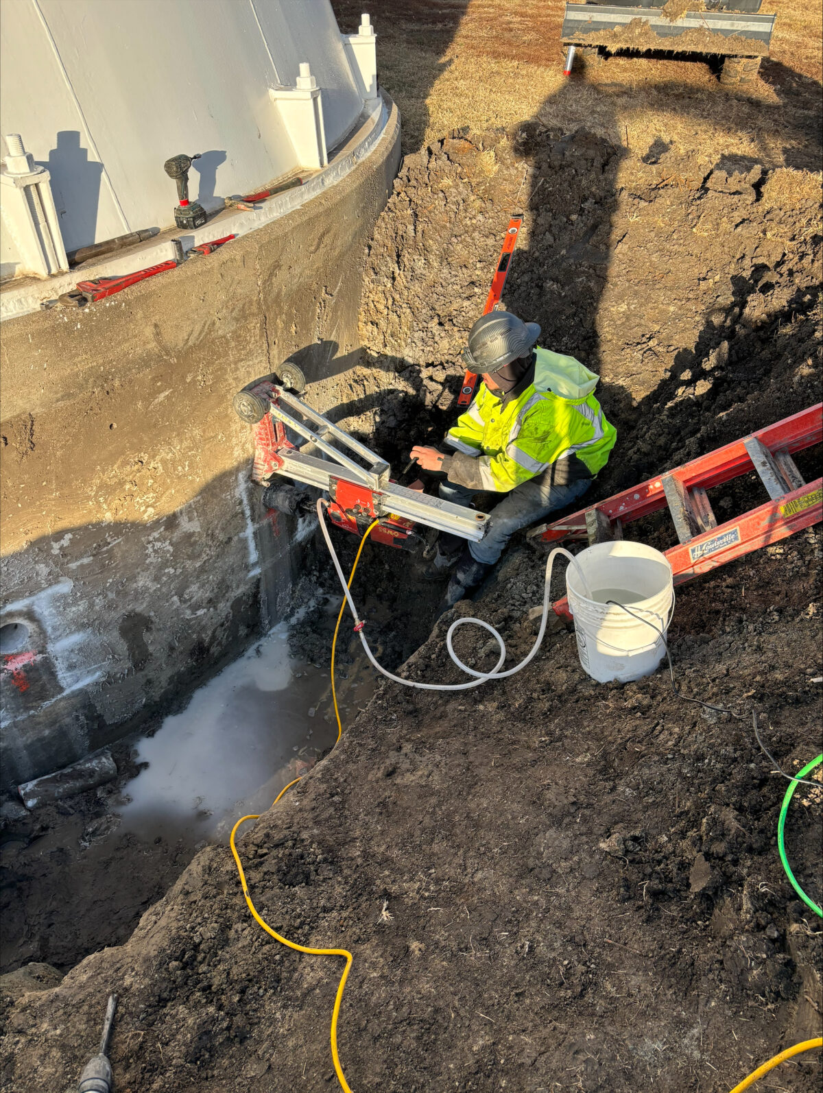Core Drilling on Fairmont, NE Water Tower - One Way Wireless Construction